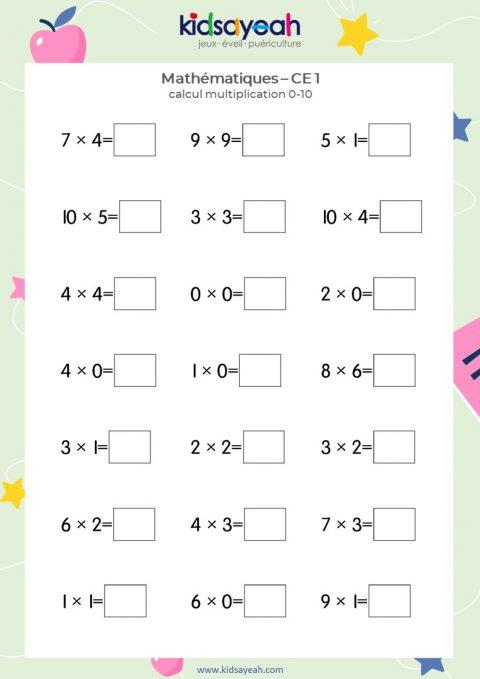 Exercices de multiplication CE1 - Des exercices amusants pour réussir ...