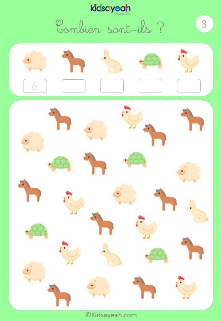 Apprendre à compter de 1 à 10 - Animaux - 3 - Kidsayeah Éducation