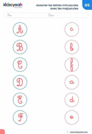 Exercices des lettres minuscules et des majuscules pour GS