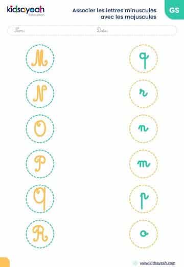 Exercices des lettres minuscules et des majuscules pour GS