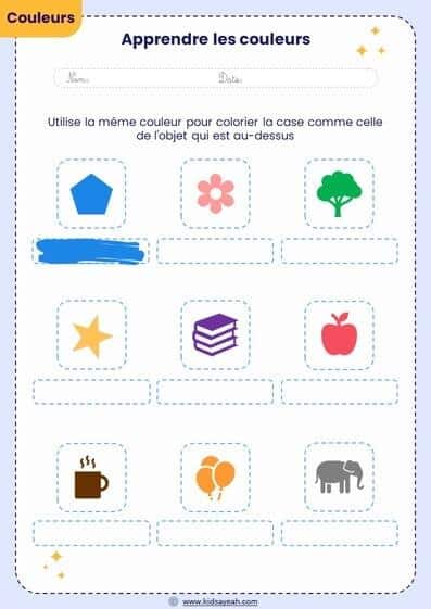 Fiches d'apprentissage couleurs PS : Télécharger au format PDF