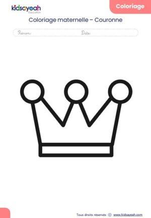 Coloriage couronne maternelle simple : Dessin facile
