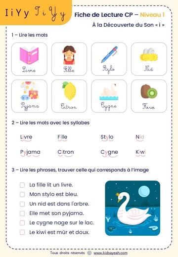 Lecture CP - 5 niveaux progressives, fiches PDF à Télécharger