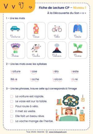 Lecture CP - 5 niveaux progressives, fiches PDF à Télécharger