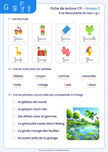 Lecture CP - 5 niveaux progressives, fiches PDF à Télécharger