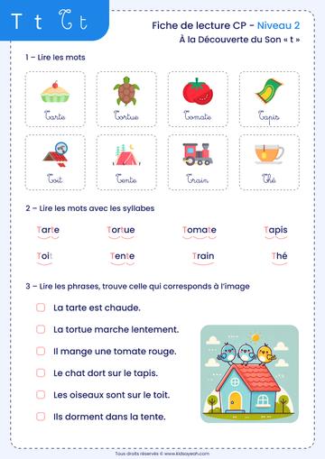 Lecture CP - 5 niveaux progressives, fiches PDF à Télécharger