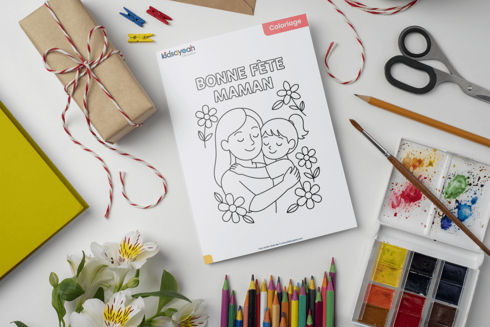 Coloriage la fête des mères : Cadeaux faits main pour maman